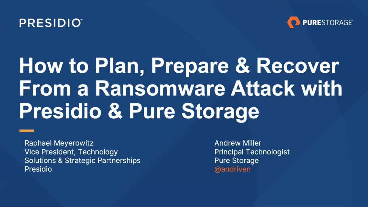 Lunch & Learn: How to Plan, Prepare and Recover From a Ransomware ...