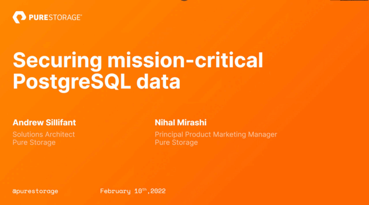 Protecting Your Mission Critical PostgreSQL Data | Pure Storage