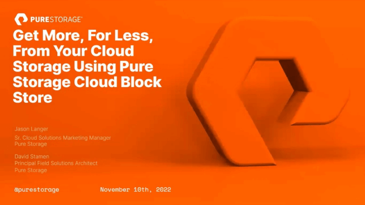 Get More, For Less, From Your Cloud Storage Using Pure Storage Cloud ...