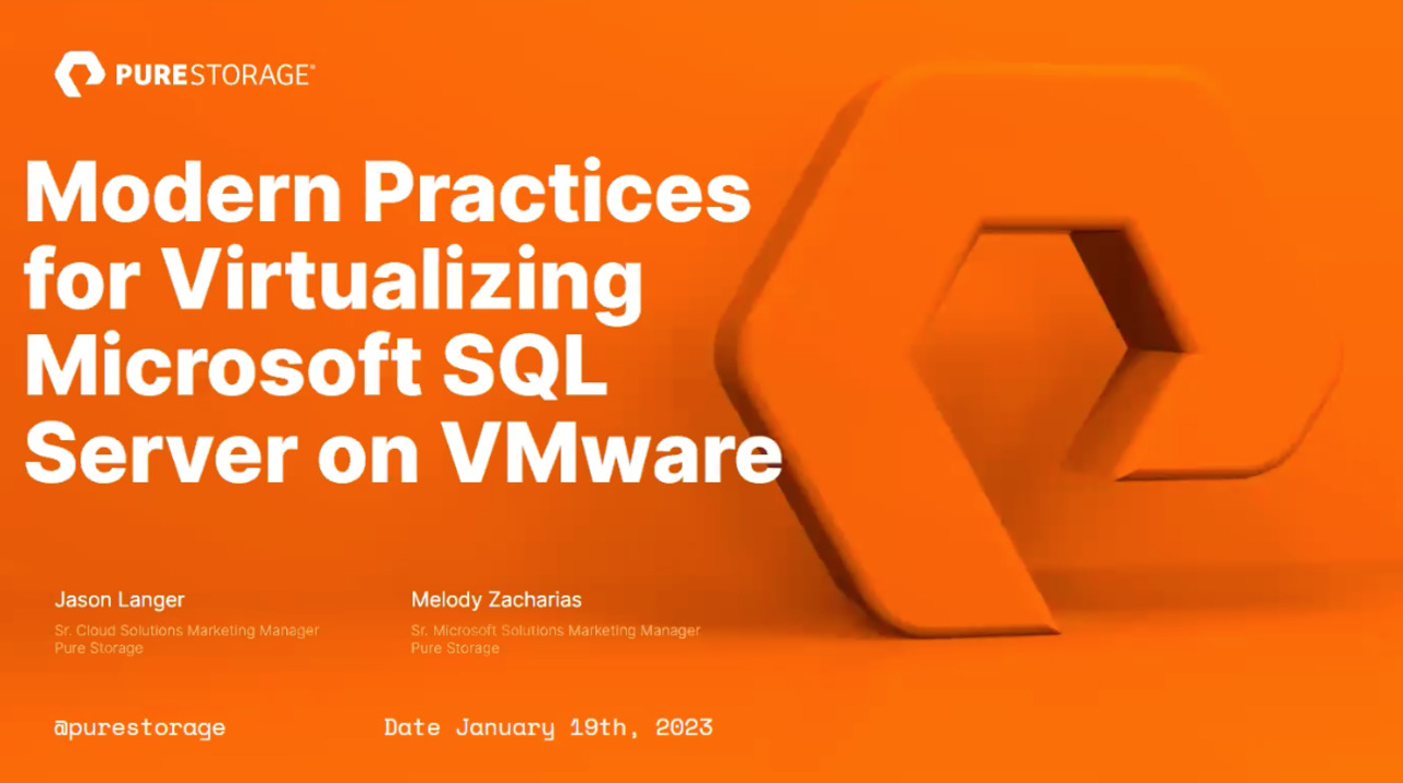 Modern Practices for Virtualizing Microsoft SQL Server on VMware | Pure Storage