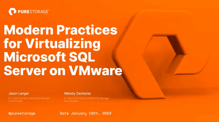 Modern Practices for Virtualizing Microsoft SQL Server on VMware | Pure Storage