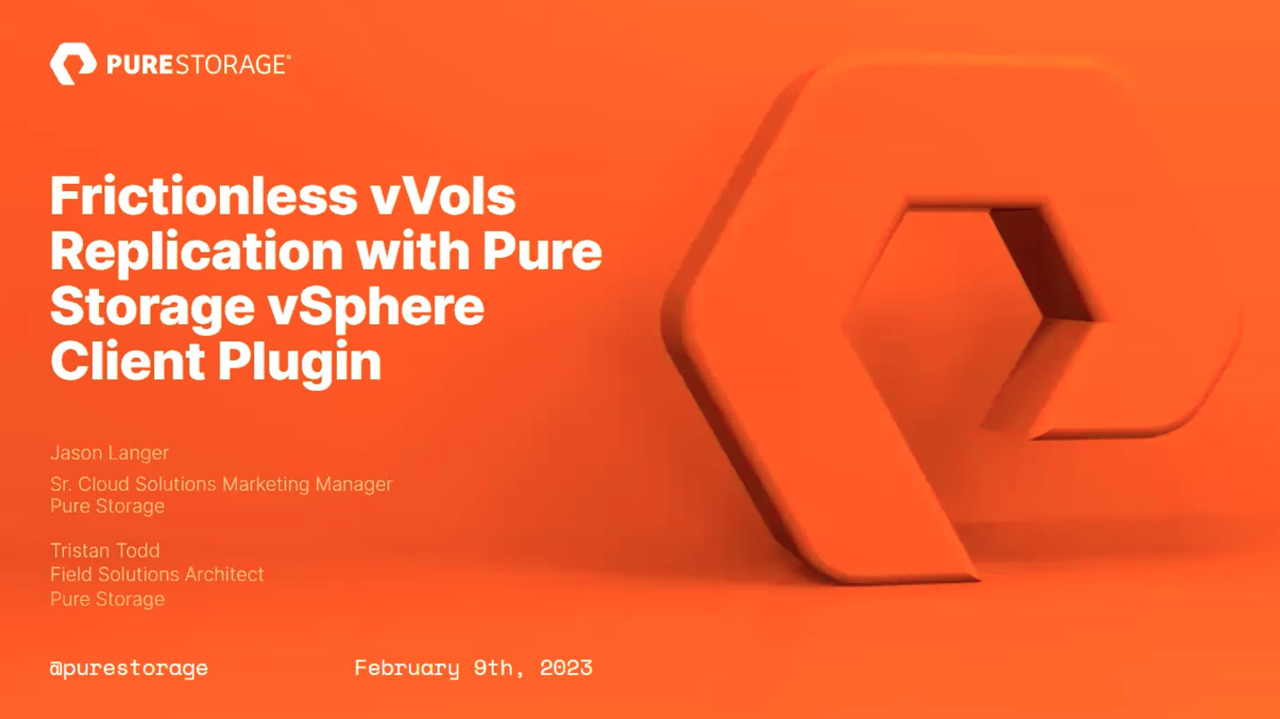 Frictionless vVols Replication with the Pure Storage vSphere Client Plugin | Pure Storage