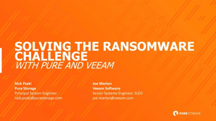 Ransomware Protection Webinar | Pure Storage