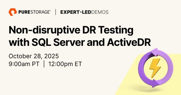 Non Disruptive Dr Testing With Sql Server And Activedr Pure Storage